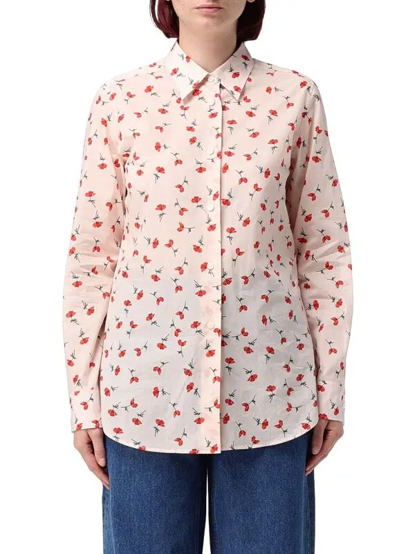 JIL SANDER Floral Print Cotton Shirt - Pink