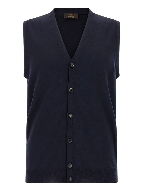 ZANONE Sleeveless V-neck Waistcoat - Blue