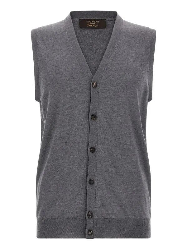 ZANONE Sleeveless V-neck Waistcoat - Grey