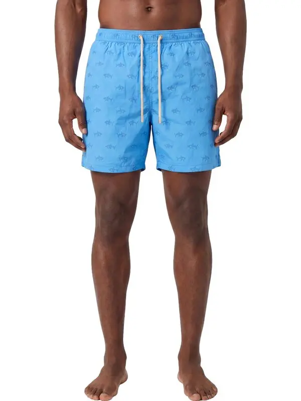 MC2 SAINT BARTH Graphic Print Swim Shorts With Drawstring Waist - Blue