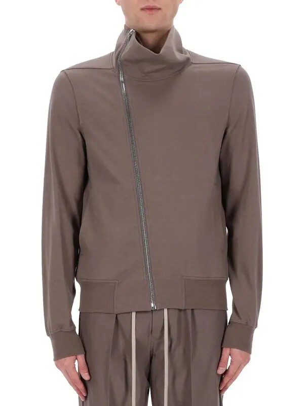 Rick Owens Asymmetrical Zip-up Sweatshirt - Grey