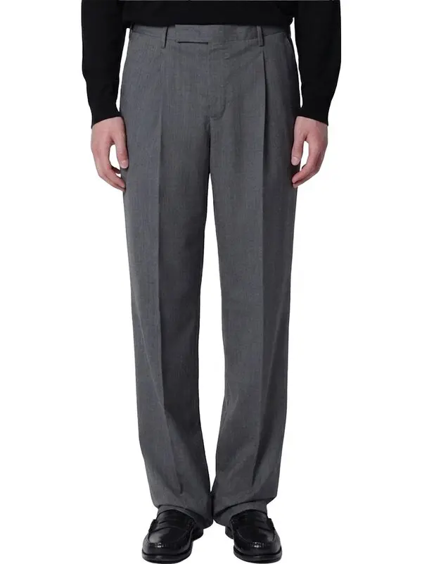 PT TORINO Pure Virgin Wool Wide-leg Sartorial Trousers - Grey
