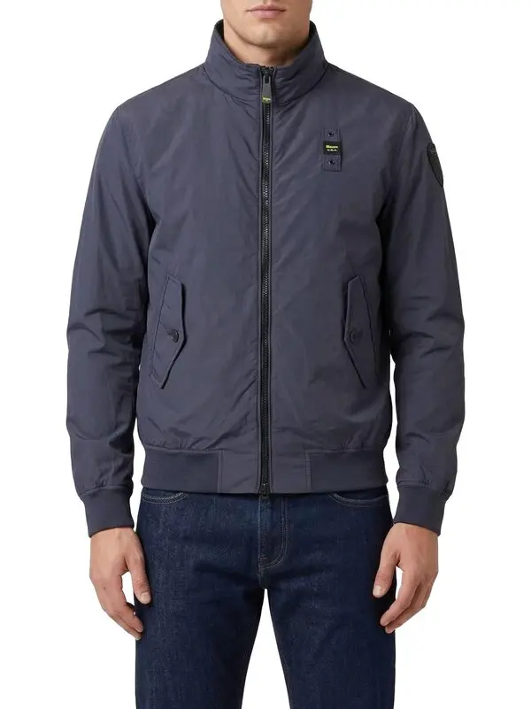 BLAUER. Nylon Bomber Jacket - Blue