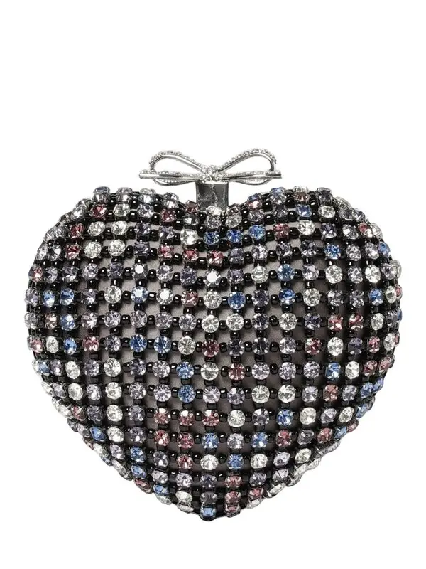 SELF-PORTRAIT Embellished Heart Clutch - Multicolor