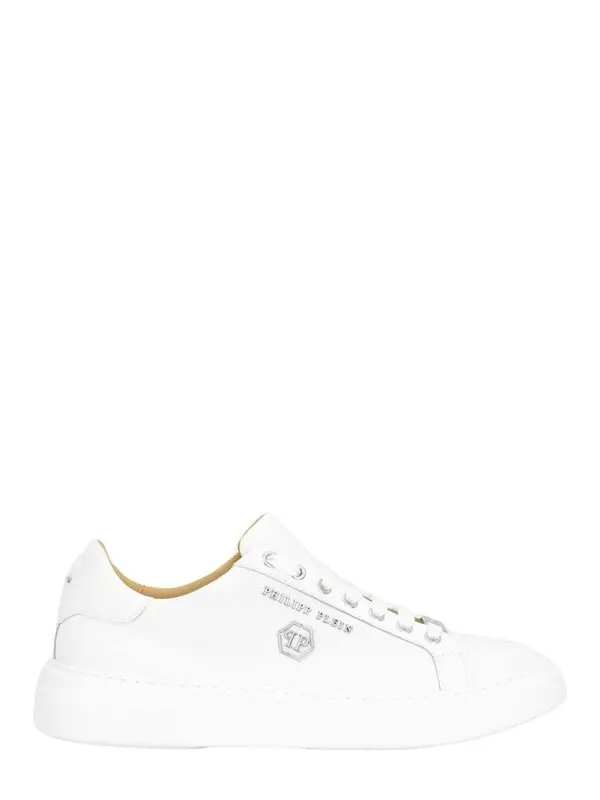 Philipp Plein Smooth Leather Lace-up Sneakers - White