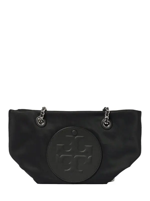 Tory Burch Embossed Logo Shoulder Bag - Black