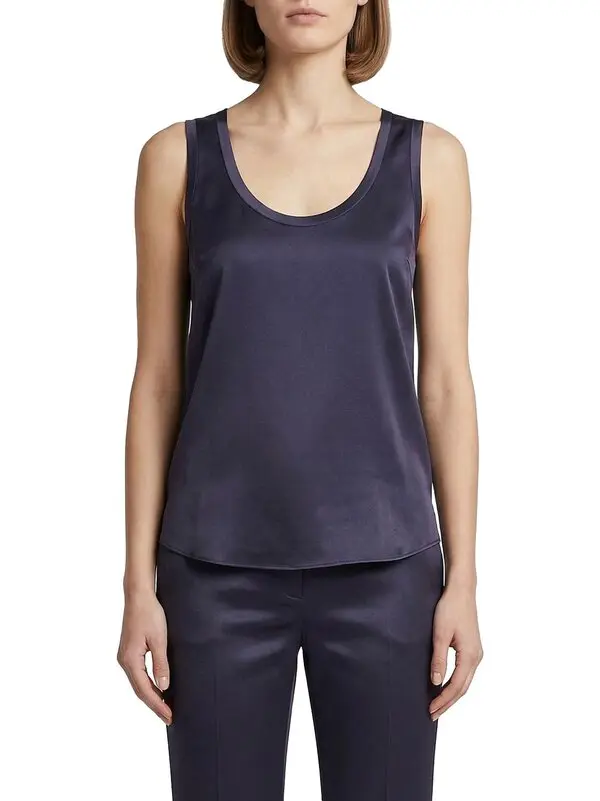 Brunello Cucinelli Sleeveless Scoop Neck Top - Blue