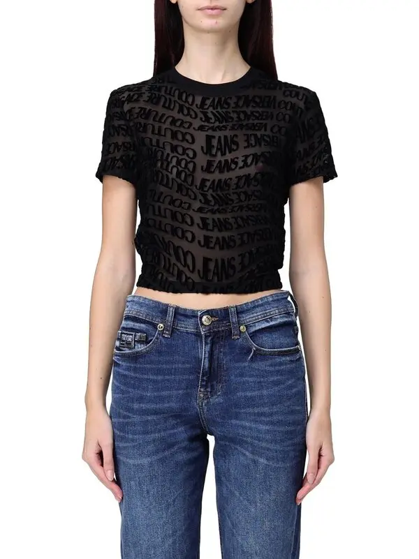 Versace Sheer Logo T-shirt - Black