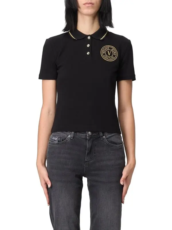 Versace Embellished Polo Shirt - Black