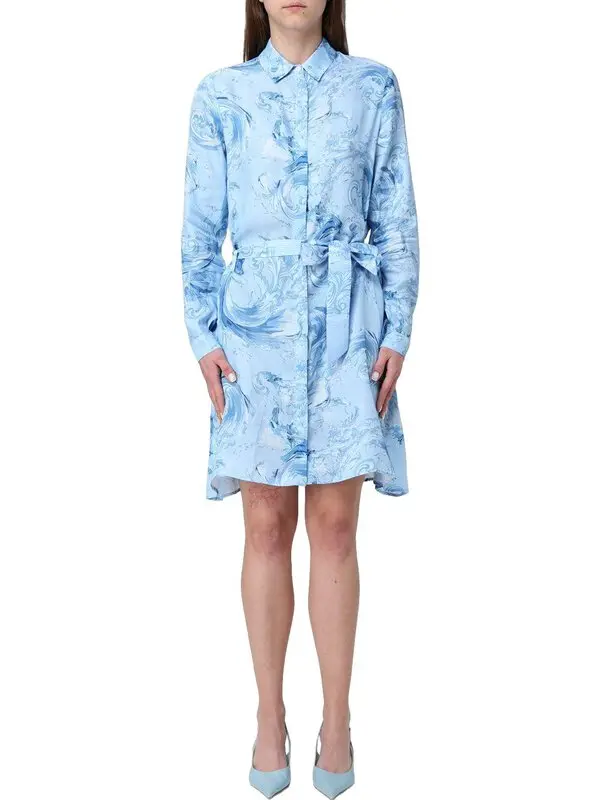 Versace Printed Shirt Dress - Blue