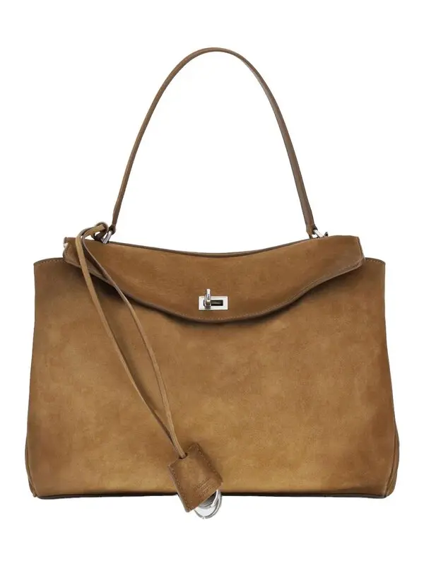 Balenciaga Suede Shoulder Bag - Cocoa