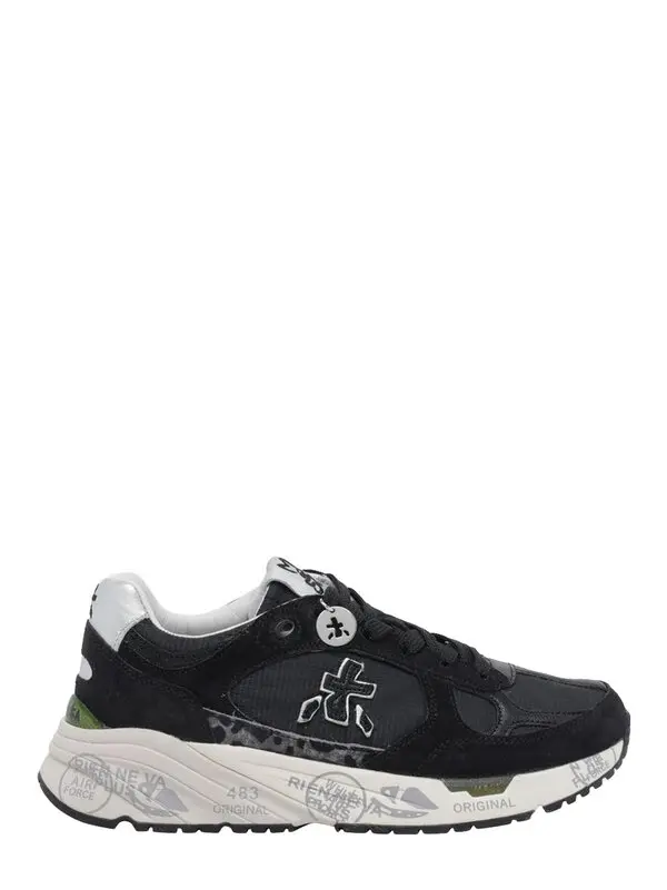 Premiata Mased Suede And Nylon Lace-up Sneakers - Black