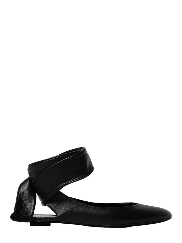 Attico Ballet Flats With Bow Detailing - Black