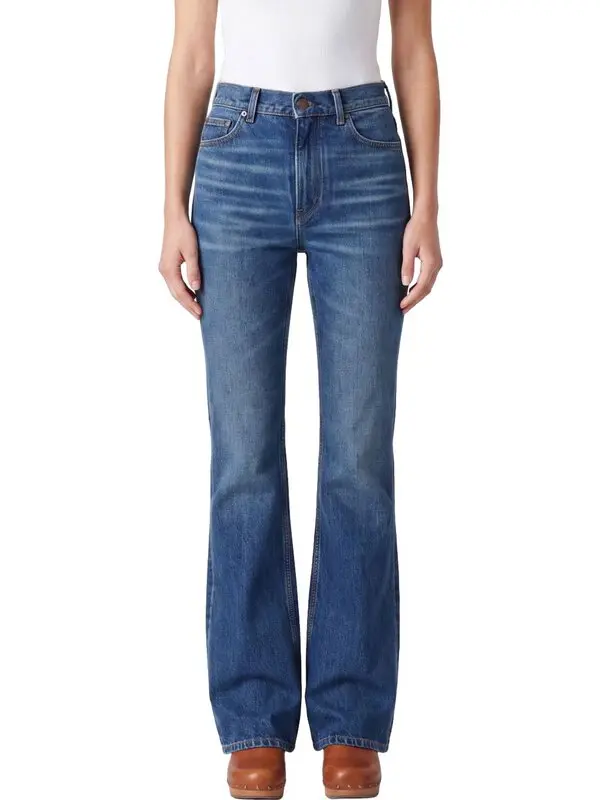 Chloé Flared Cotton Denim Jeans - Indigo