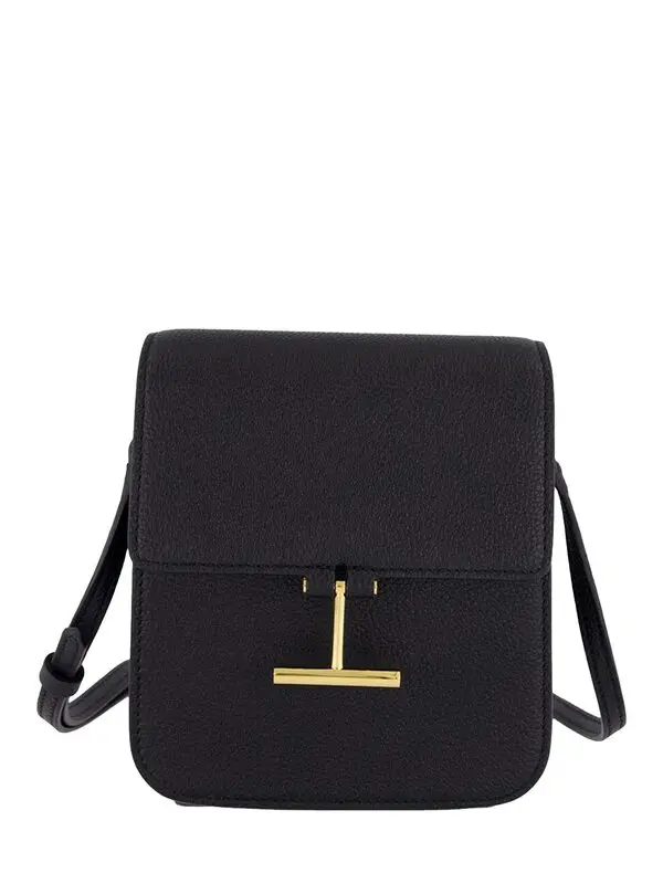 TOM FORD Tara Grained Leather Mini Crossbody Bag - Black