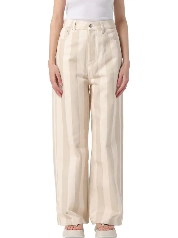 Nanushka Striped Wide-leg Jeans - Beige