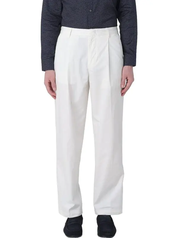 Armani Exchange Wide-leg Trousers In Cotton - Beige