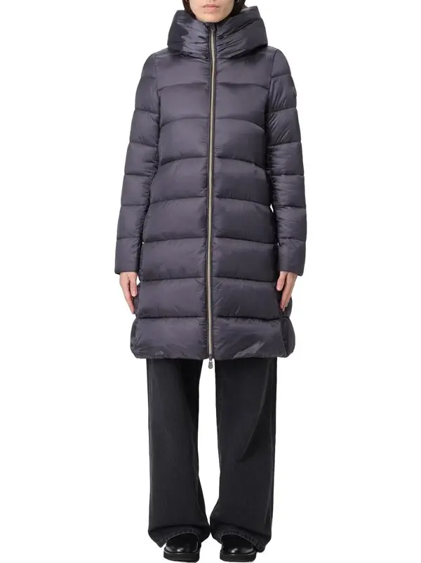 SAVE THE DUCK Quilted Down Jacket With Hood - Grey