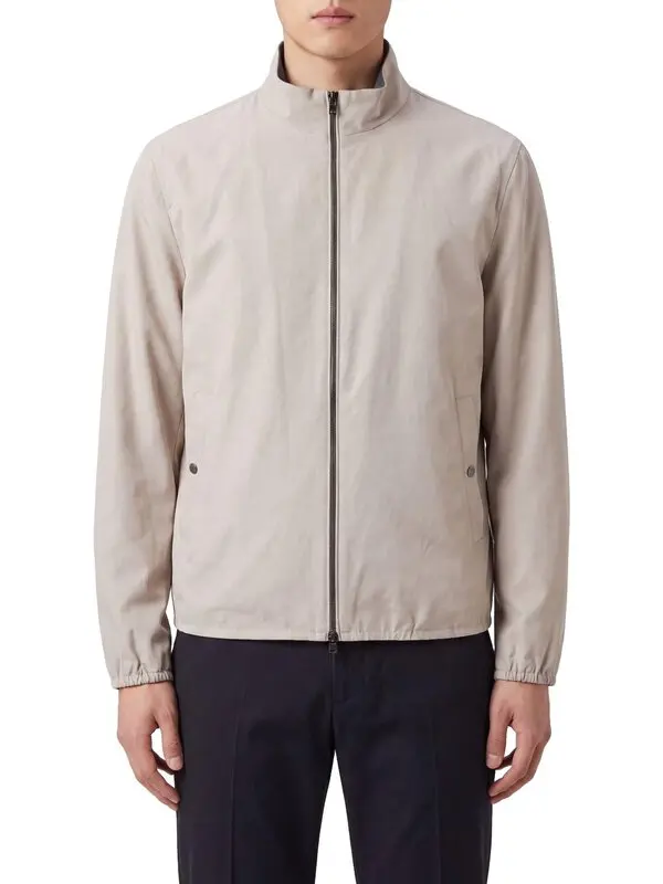 Herno Bomber Jacket In Microfiber And Faux Suede - Grey