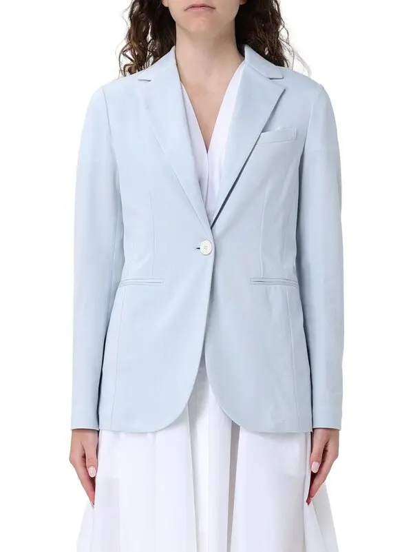 CIRCOLO 1901 Single Breasted Cotton Blazer - Blue
