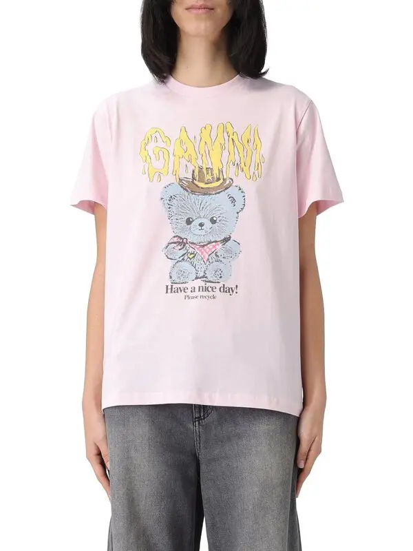 GANNI Graphic T-shirt - Pink