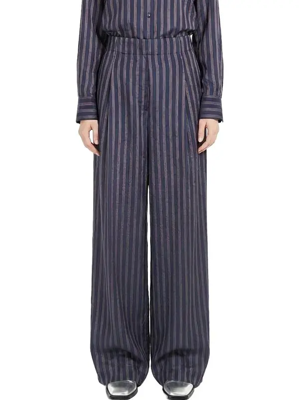 Dries Van Noten Striped Wide-leg Trousers - Blue