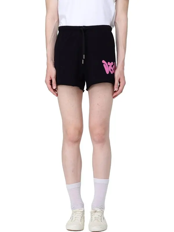 DISCLAIMER Shorts With Pink Graphic Logo - Black
