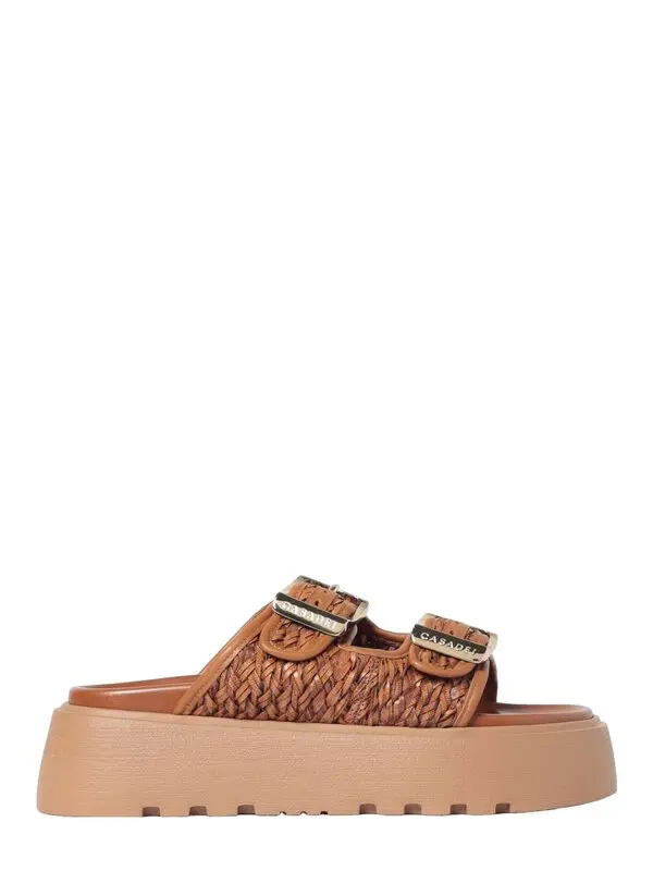 Casadei Woven Heeled Sandals With Platform Sole - Brown