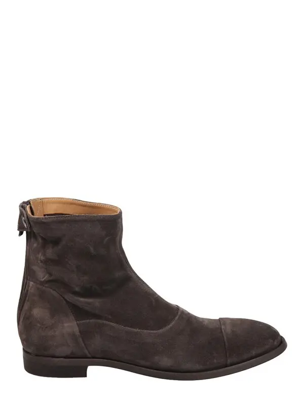 ALBERTO FASCIANI Suede Ankle Boots - Mud