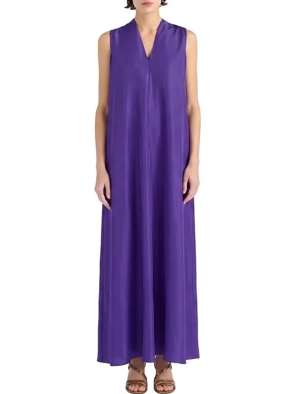 Momoni Sleeveless V-neck Silk Tunic - Violet