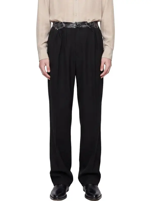 MAISON MARGIELA Virgin Wool Wide-leg Trousers - Black
