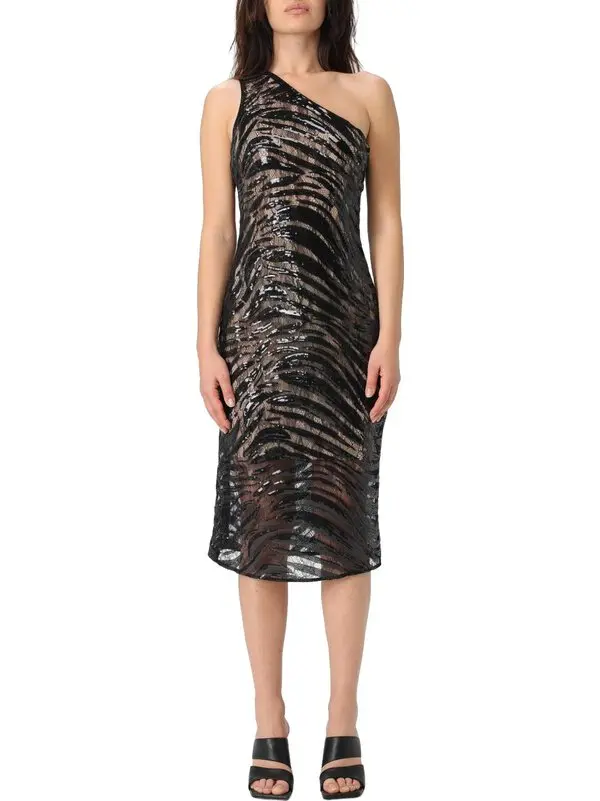 Just Cavalli One-shoulder Midi Dress - Black