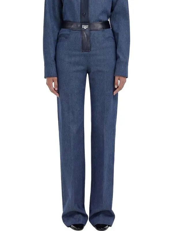 FERRAGAMO Cotton Trousers - Blue