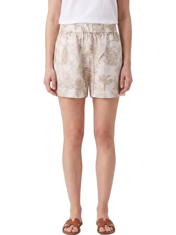 MC2 SAINT BARTH Ramie Shorts With Elasticated Waist And Slash Pockets - Fa01