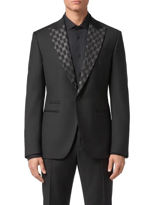 Philipp Plein Single-breasted Wool Blazer Pp - Black