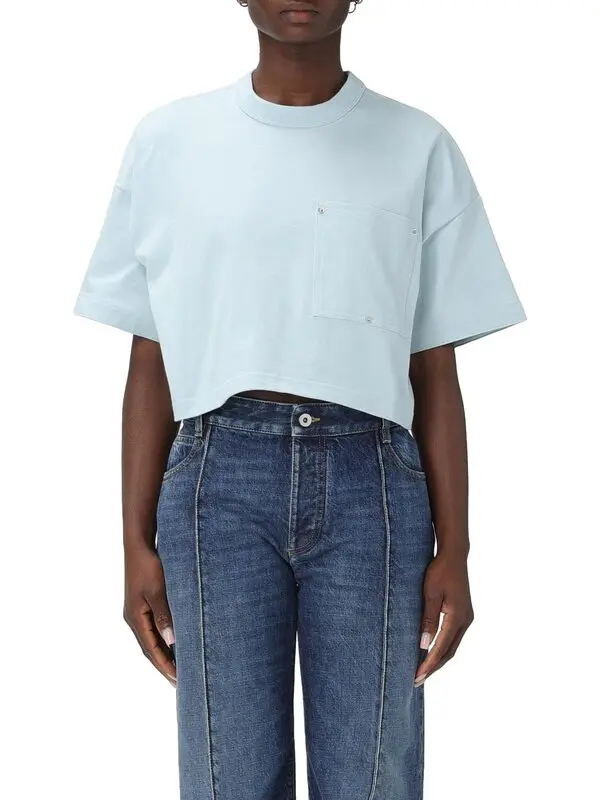 Bottega Veneta Cropped T-shirt - Gnawed Blue