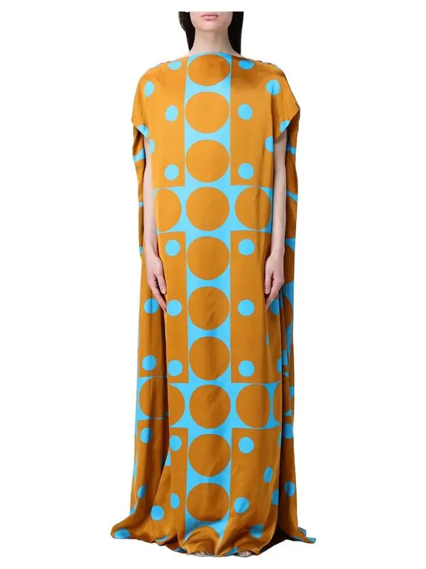 Dries Van Noten Printed Viscose Caftan Dress - Blue