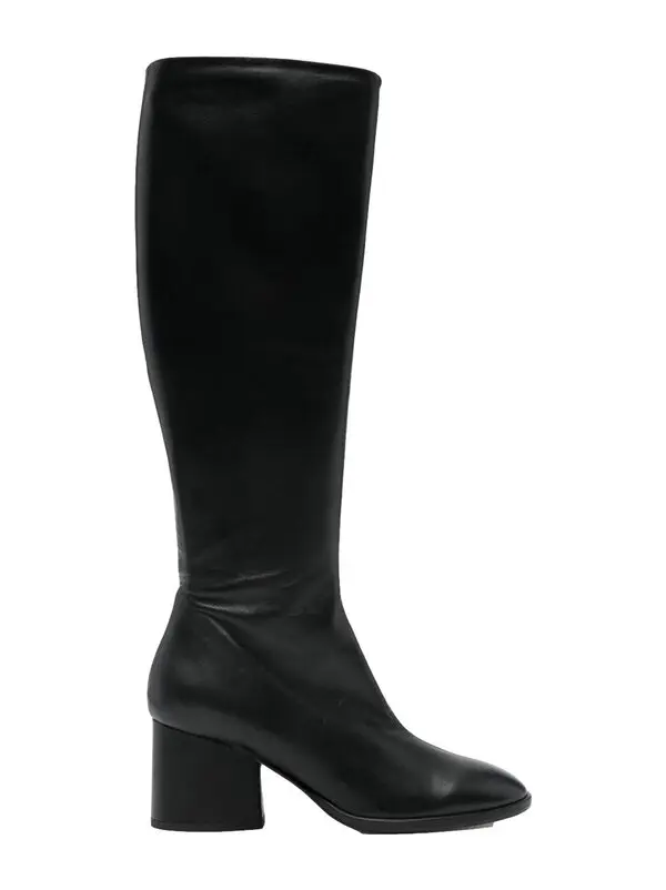 AeydĒ Knee High Zip Up Boots - Black