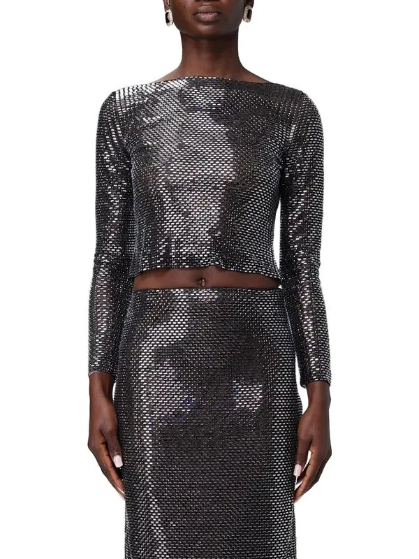 SELF-PORTRAIT Embroidered Lace And Rhinestone Top - Black