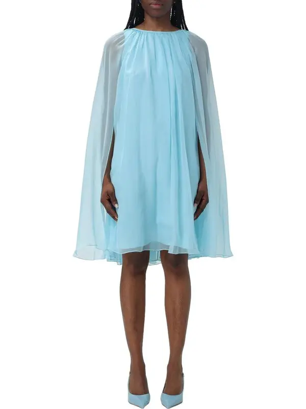 Max Mara Cape Effect Dress - Sky