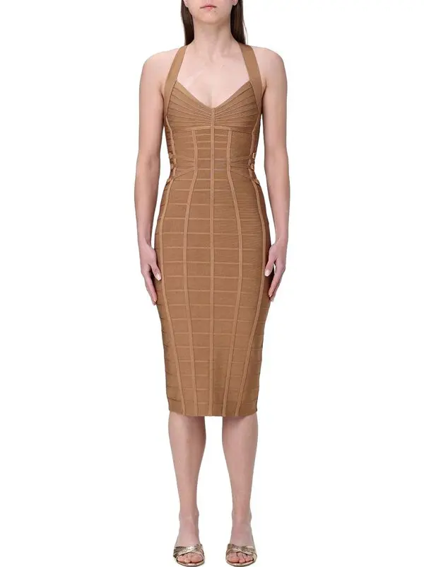 Elisabetta Franchi Midi Sheath Dress - Brown