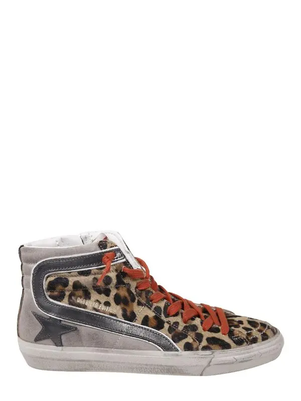 GOLDEN GOOSE High Top Leopard Print Trainers - Multicolor