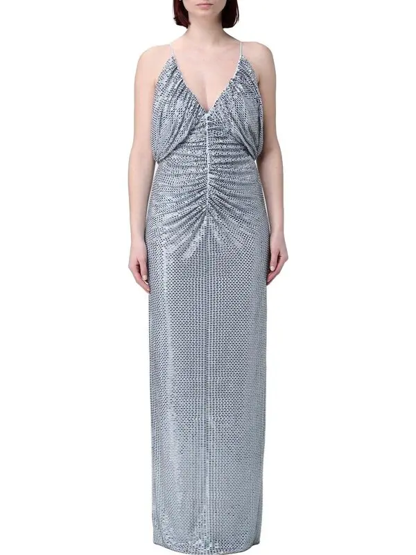 SELF-PORTRAIT Embellished V-neck Gown - Blue