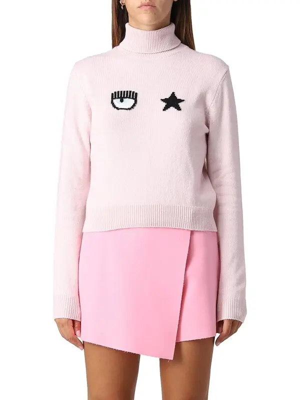 CHIARA FERRAGNI Flirt" Eye And Star Detail Turtleneck Jumper - Violet