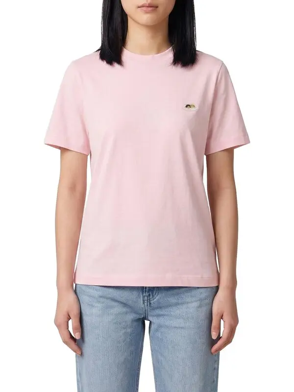 Fiorucci Cotton T-shirt With Logo Patch - Pink