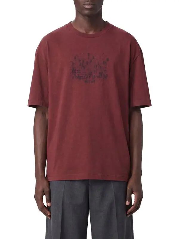 MAISON MARGIELA Embroidered Logo Cotton T-shirt - Red
