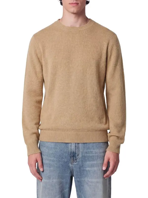 ROBERTO COLLINA Pure Wool Crewneck Sweater - Camel