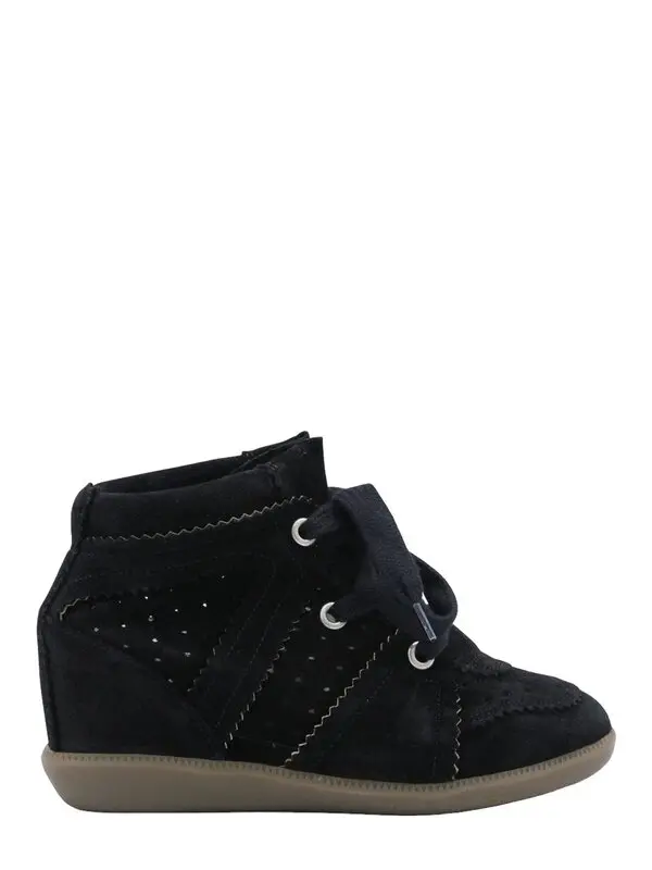 Isabel Marant Étoile Suede Lace-up Wedge Trainers - Black