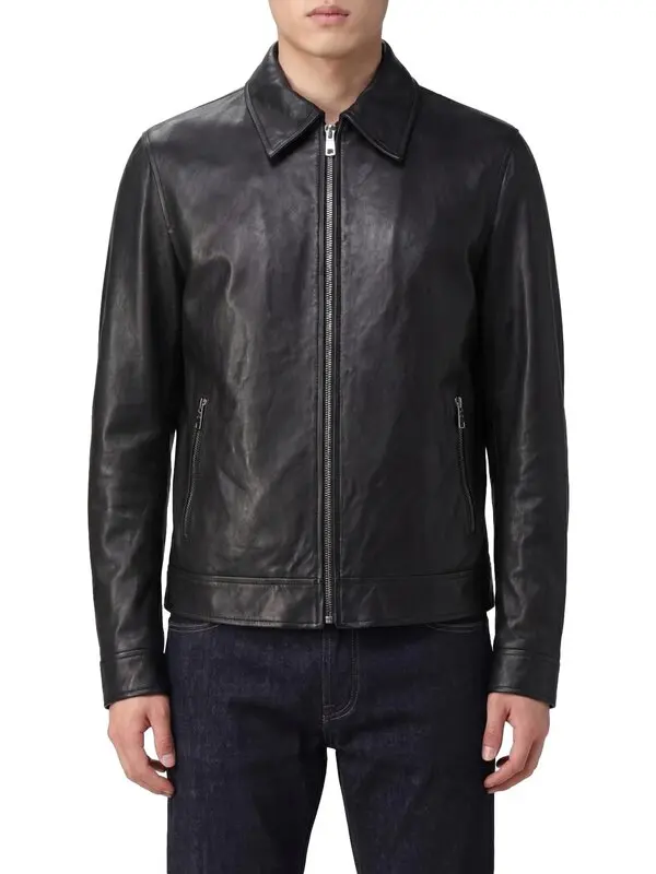 Dolce & Gabbana Slim Fit Leather Jacket - Black