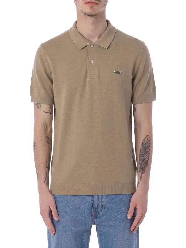 Lacoste Cotton Polo Shirt With Logo - Beige